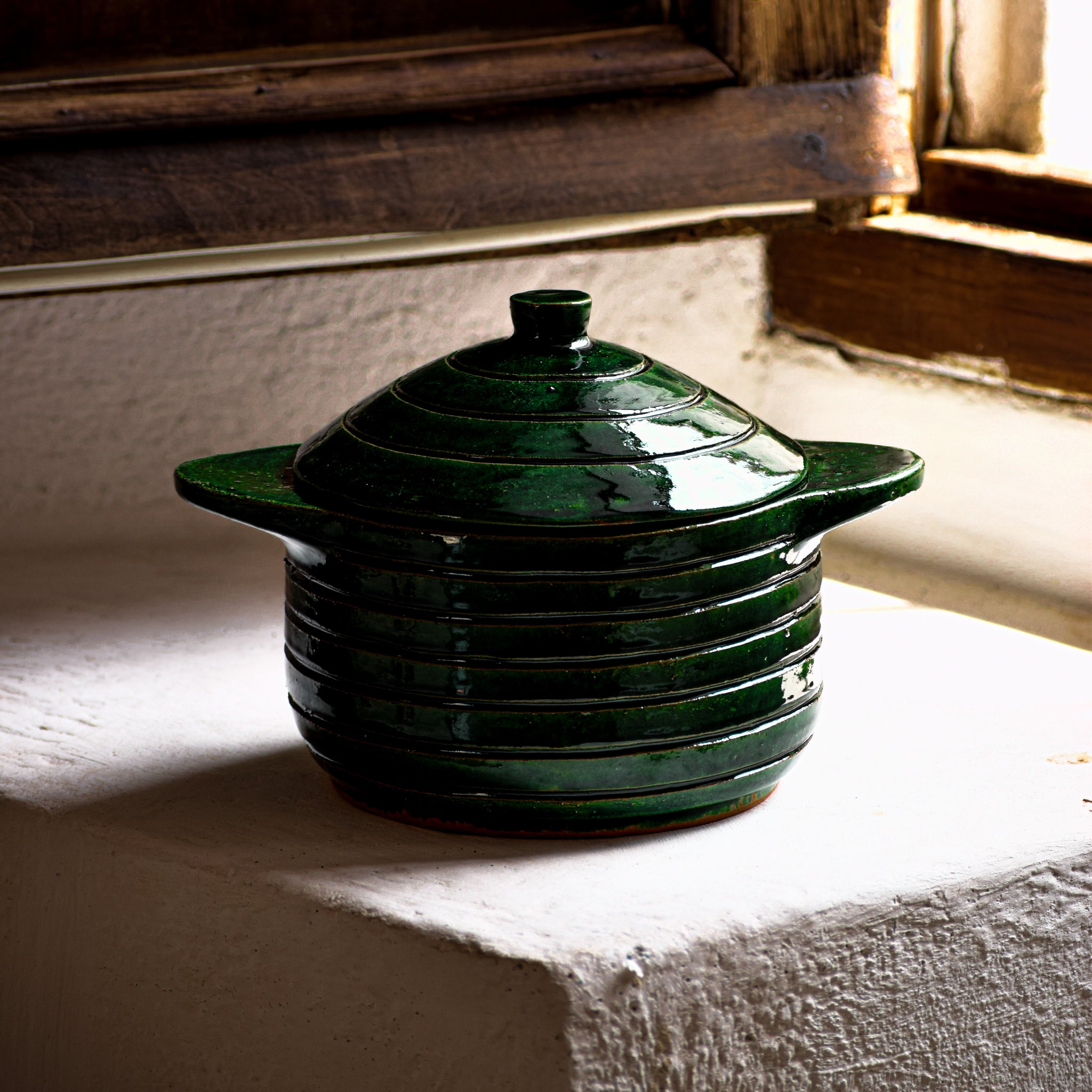 Verde Circular Pot Green Clay